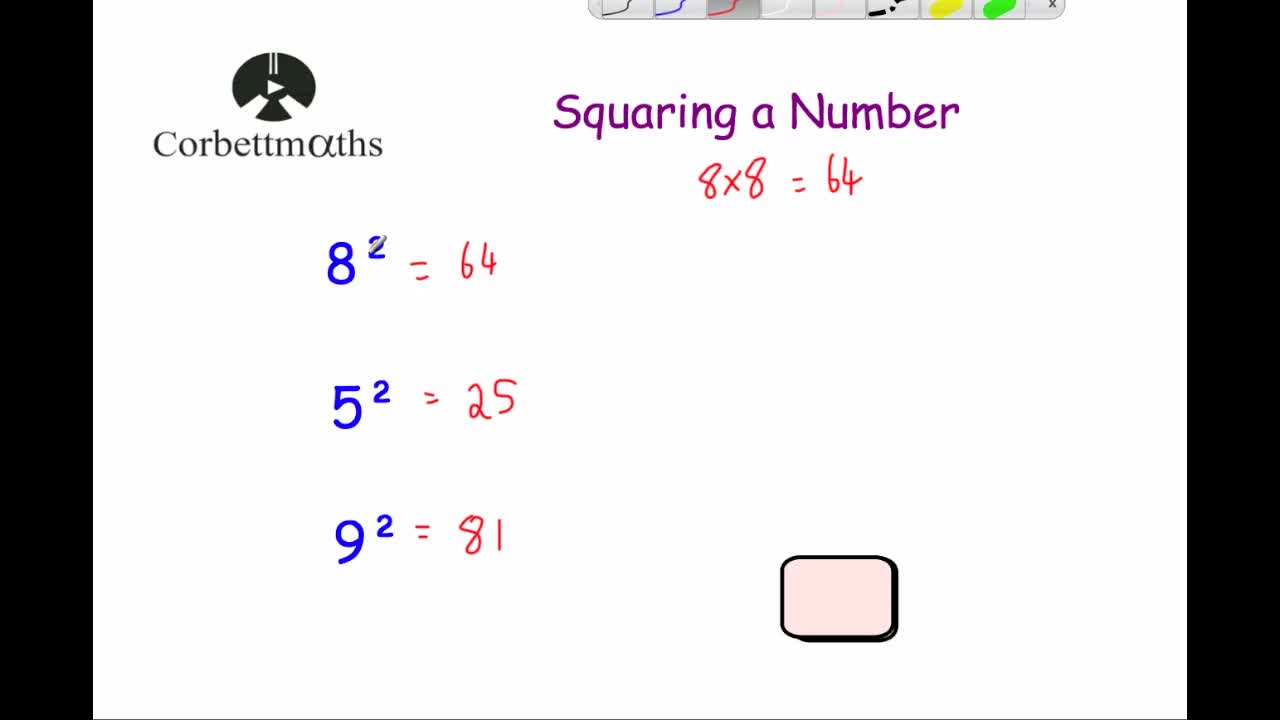 Squaring A Number Mov Corbettmaths