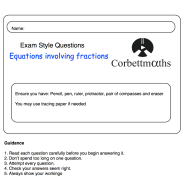PQ Equations Involving Fractions Corbettmaths PQ Equations Involving Fractions Corbettmaths