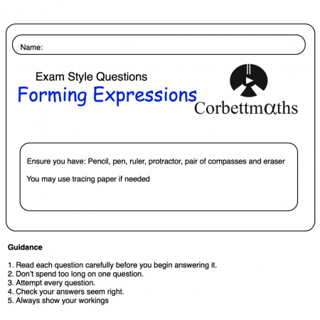 Practice Questions – Page 8 – Corbettmaths