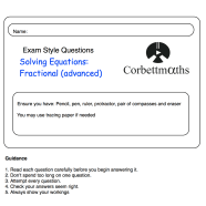PQ Solving Equations Fractional advanced Corbettmaths PQ Solving Equations Fractional advanced Corbettmaths