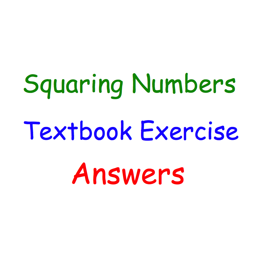 Squaring Numbers Textbook Answers Corbettmaths