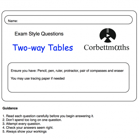 Practice Questions – Page 5 – Corbettmaths