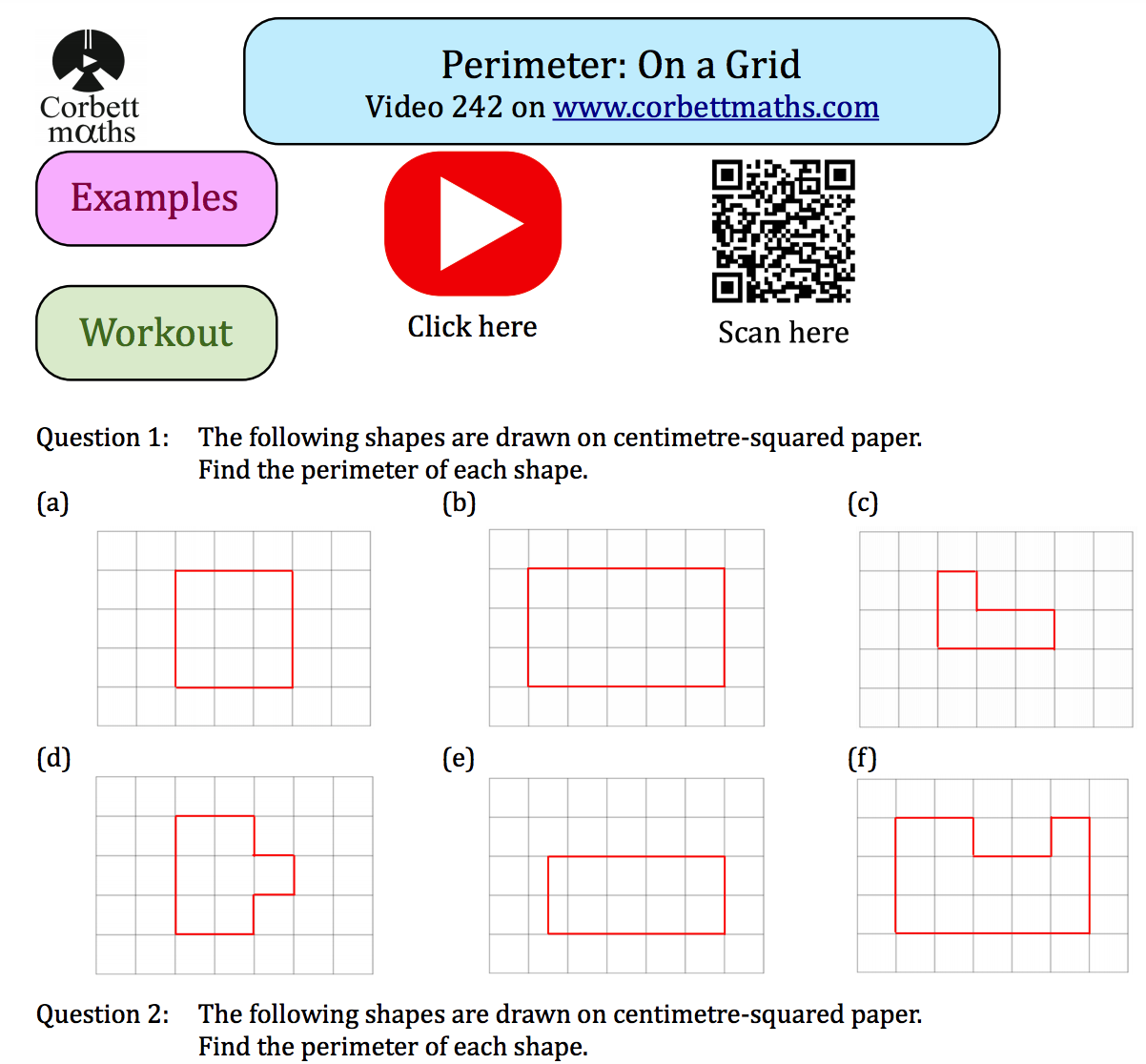 Perimeter On A Grid Textbook Exercise Corbettmaths