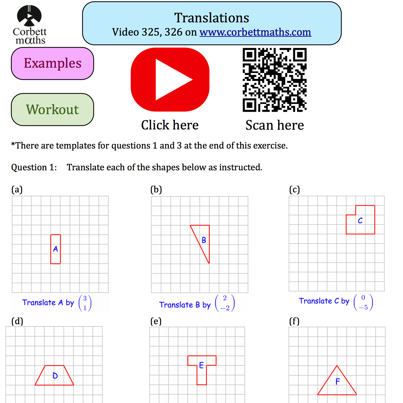 Translations Textbook Exercise Corbettmaths