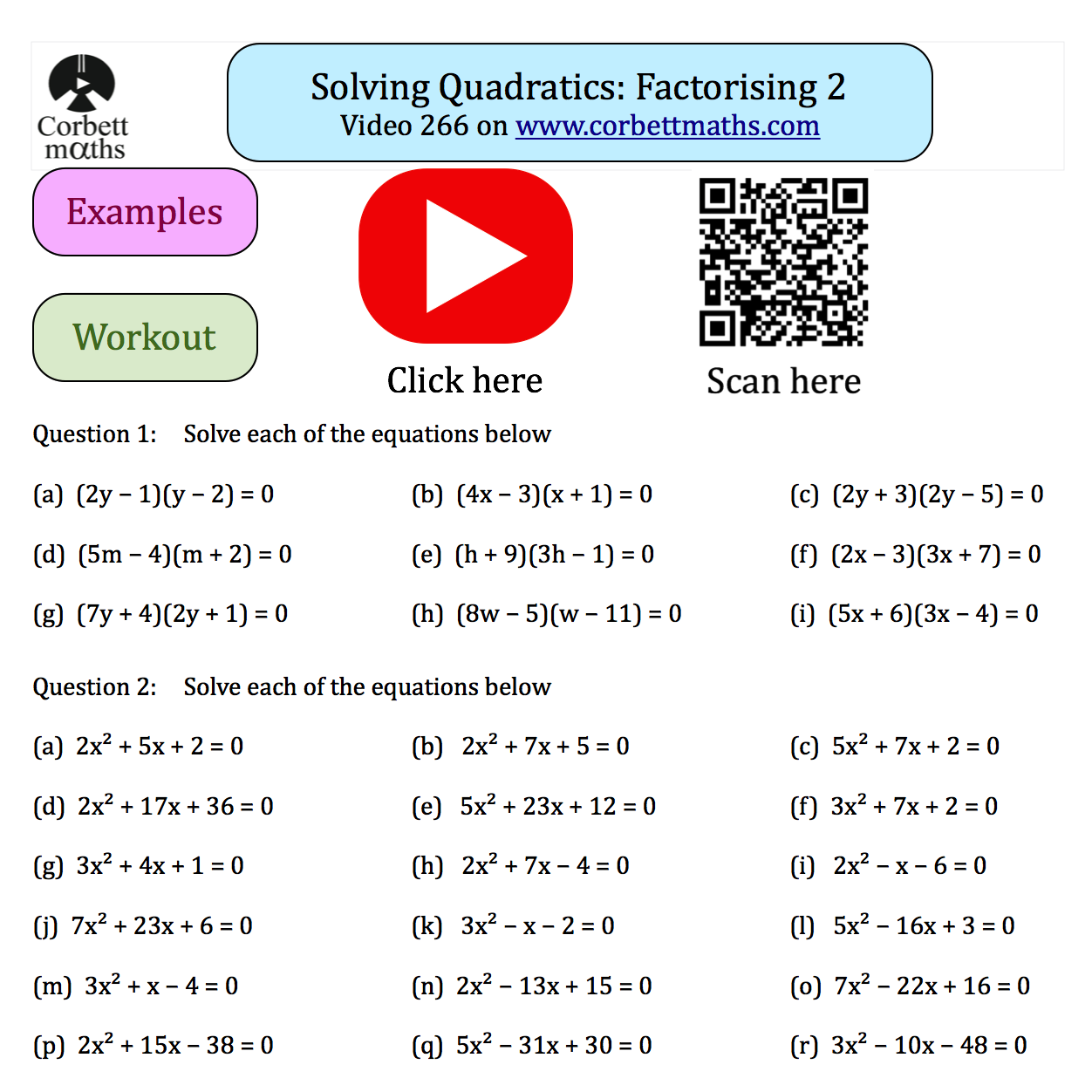 Textbook Exercise Corbettmaths